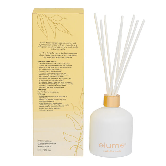 Nectarine & Orange Blossom Reed Diffusers - Elume Australian Handmade ...